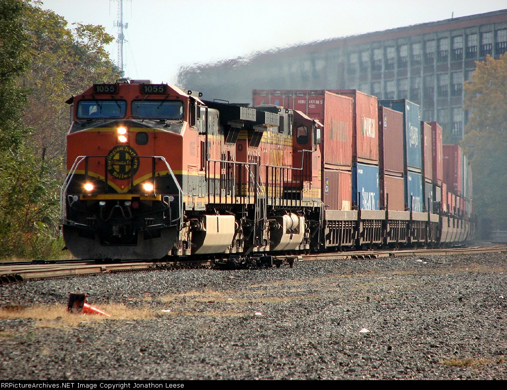 23N heads west behind BNSF power